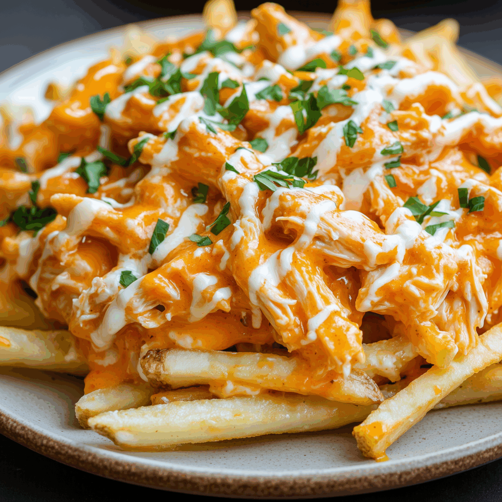 Buffalo Chicken Alfredo Fries - Gourmet Mastermind